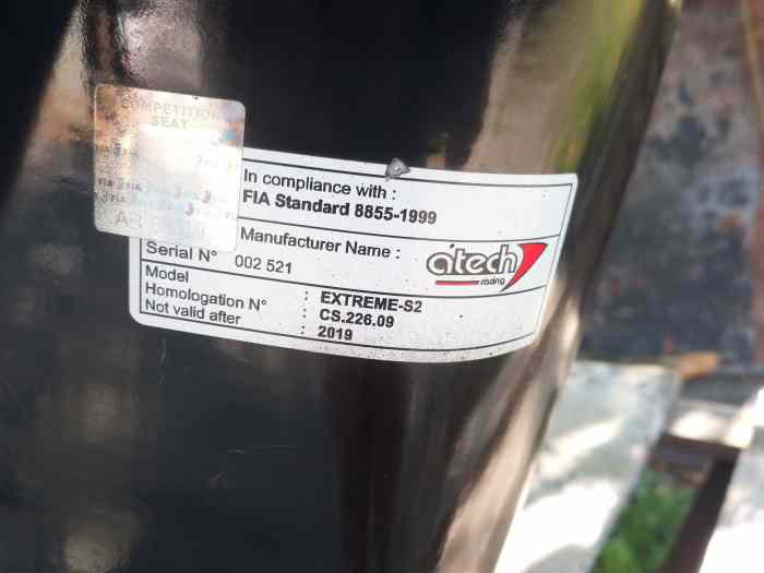 2 baquets Atech Racing - Extreme S2 , plus homologués - pièces et ...