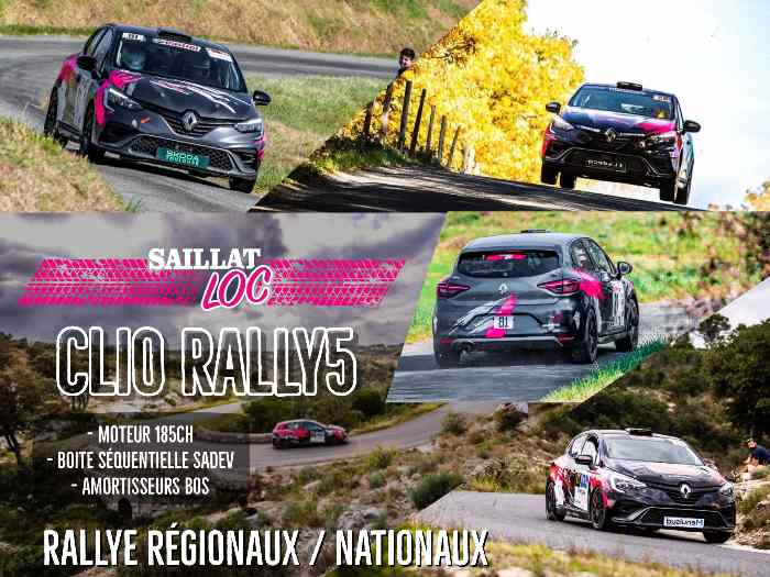 SAILLAT Loc loue Clio V RC5 - pièces et voitures de course à vendre, de rallye et de circuit.